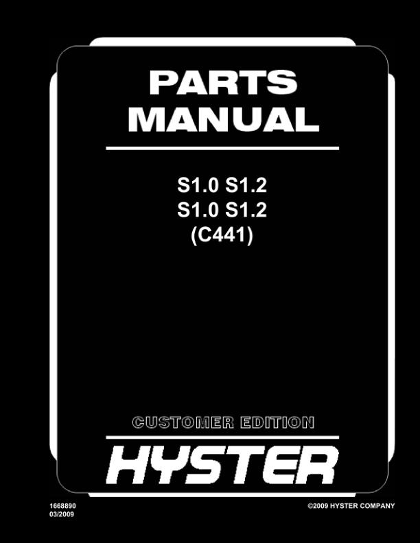 Hyster S1.0, S1.2 C441 Forklift Parts Manual Catalog Exploded View ...